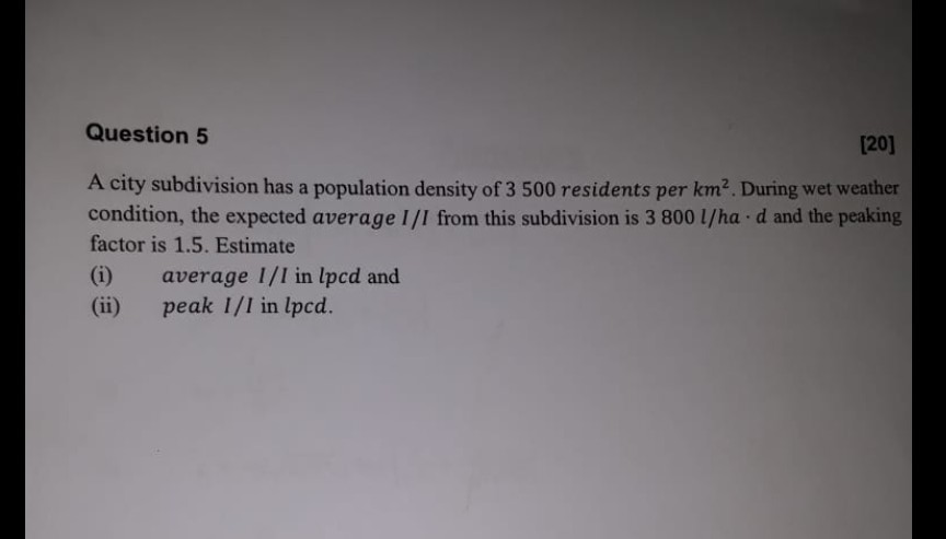 Solved Question 5 [20] A city subdivision has a population | Chegg.com
