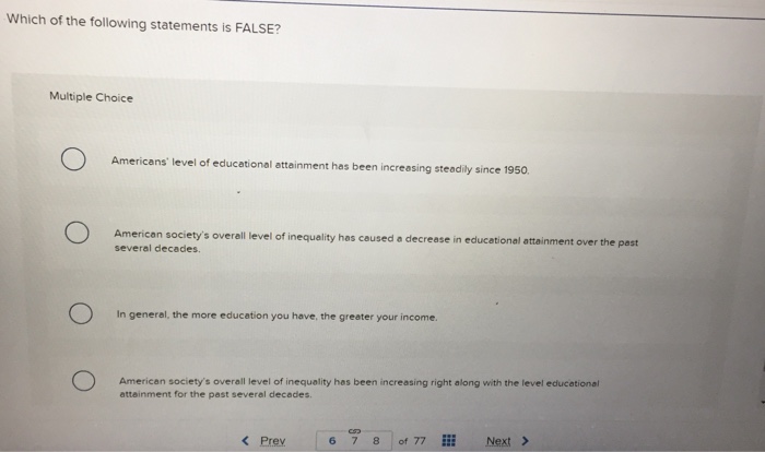 Solved Which of the following statements is FALSE? Multiple | Chegg.com