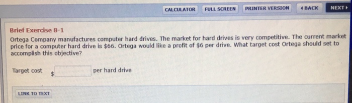 Solved | CALCULATOR FULL SCREEN PRINTER VERSION BACK NEXT | Chegg.com