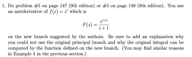 Solved 1. Do problem #5 on page 147 (9th edition) or #5 on | Chegg.com
