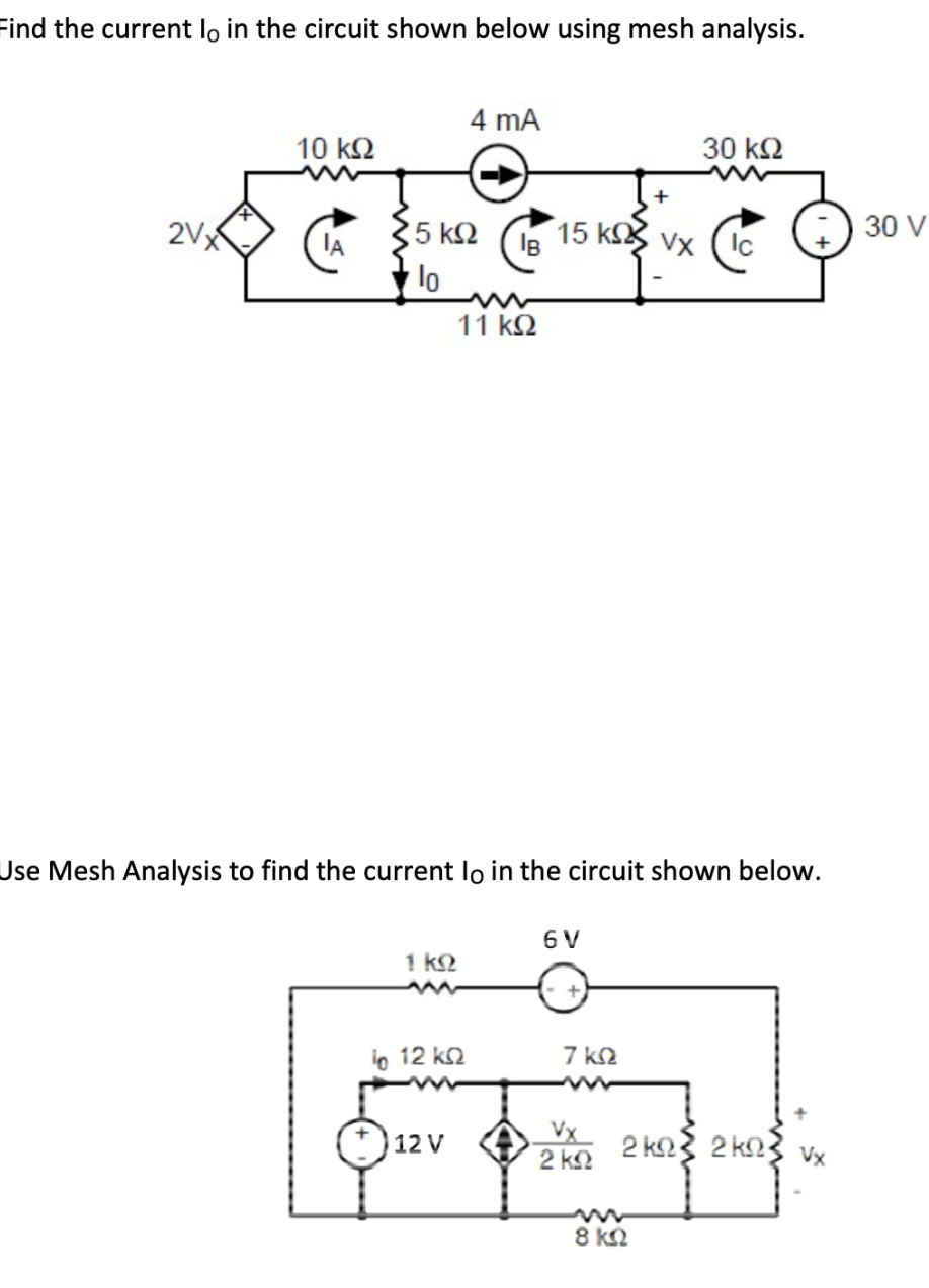 Solved Find the current IO in the circuit shown below using | Chegg.com