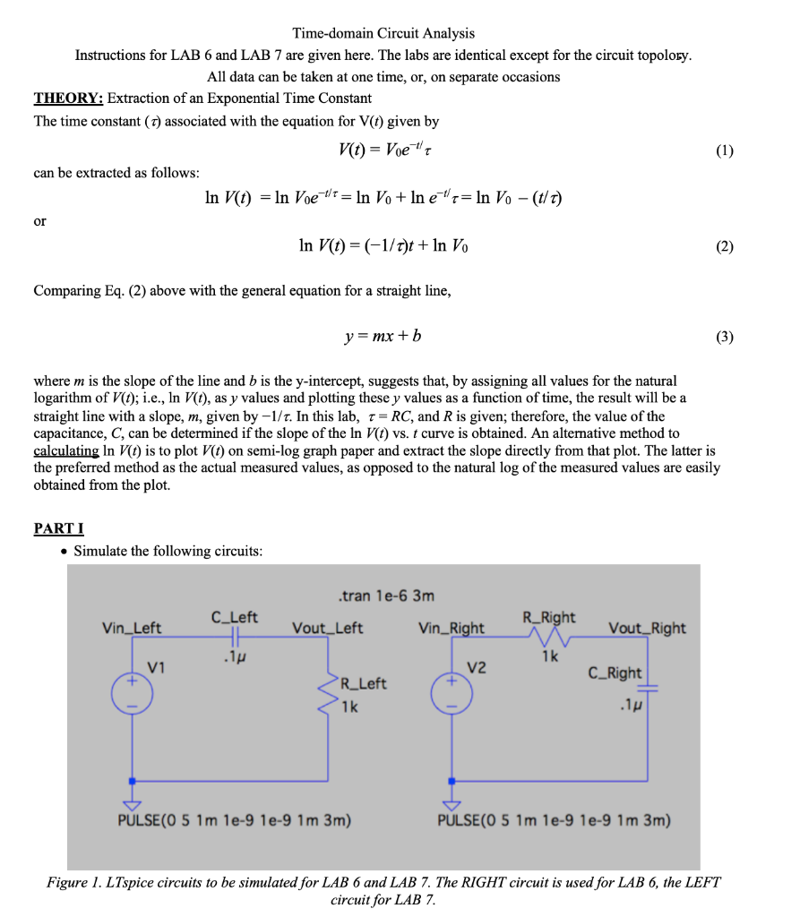 Solved Time-domain Circuit Analysis Instructions for LAB 6 | Chegg.com