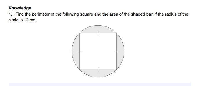 Solved Knowledge 1. Find the perimeter of the following | Chegg.com