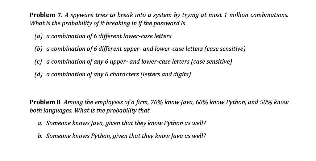 Solved Problem 7. A spyware tries to break into a system by | Chegg.com