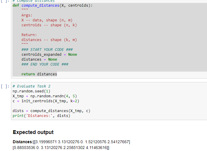 Solved Next, we need to compute the distances between data | Chegg.com