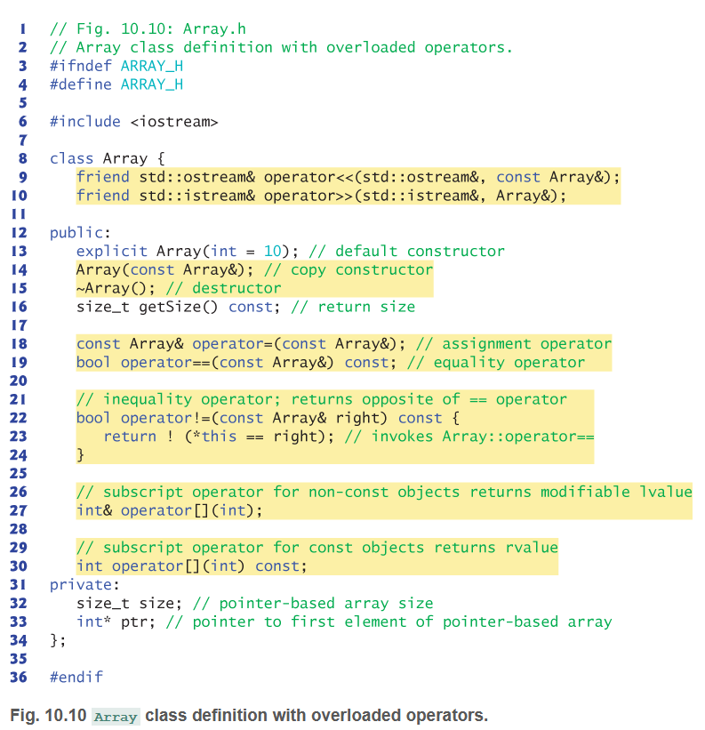 Solved Reimplement class Array from Figs. 10.10—10.11 of the | Chegg.com