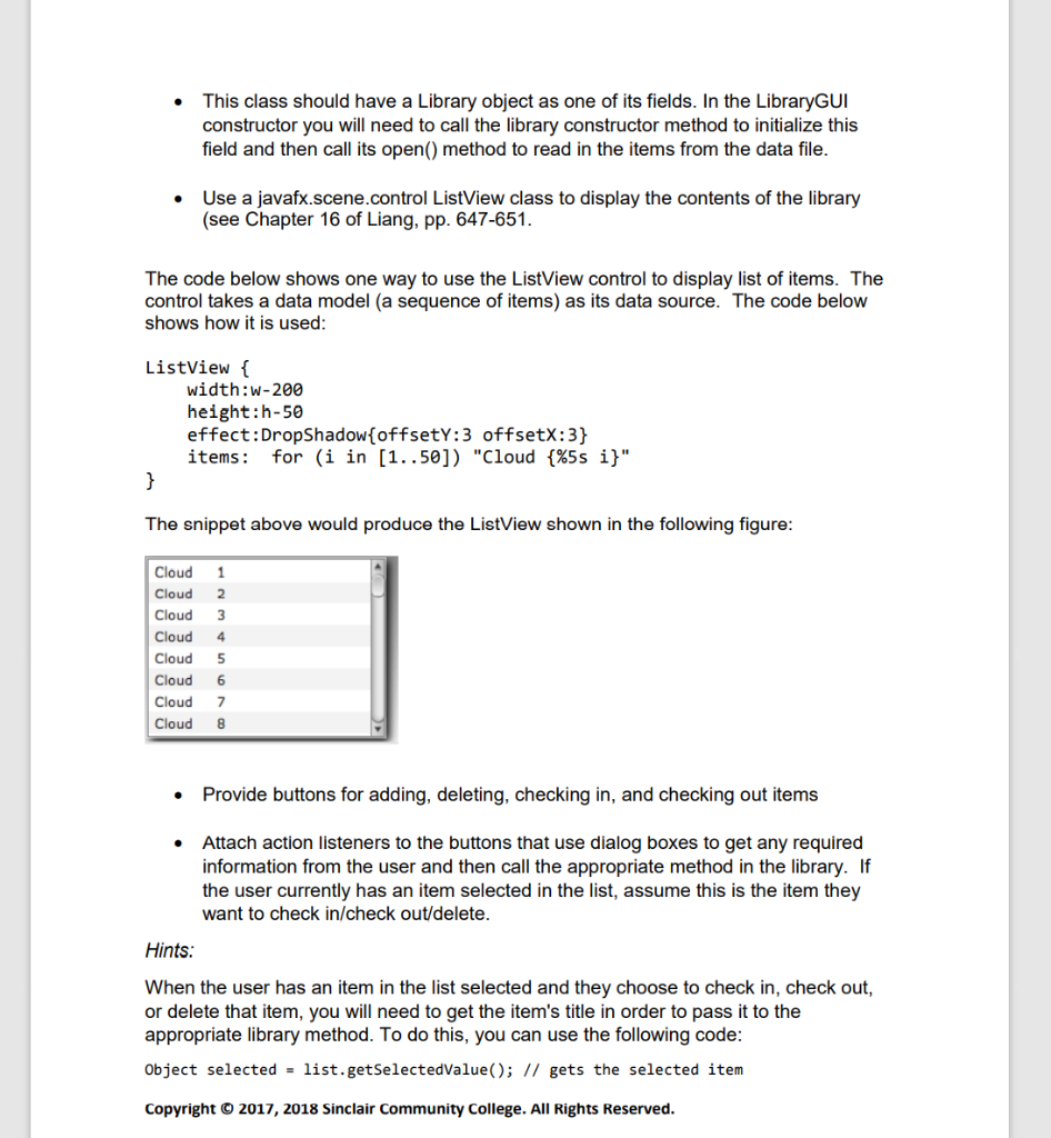 Solved This class should have a Library object as one of | Chegg.com