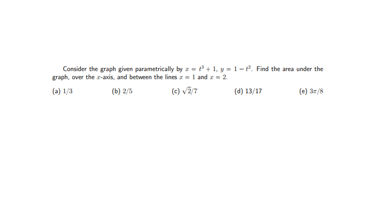 Solved Consider The Graph Given Parametrically By X T3 
