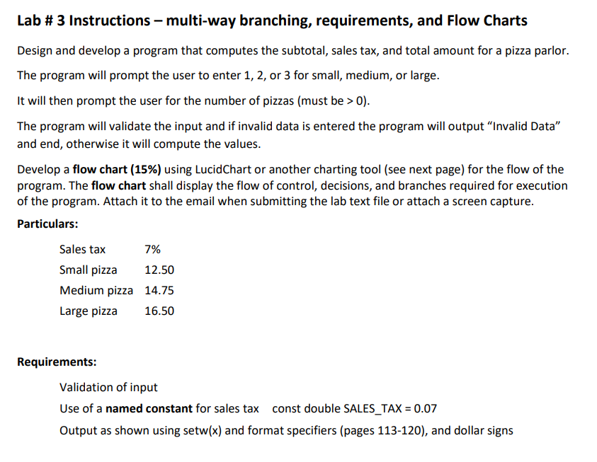 Solved Lab \# 3 Instructions - multi-way branching, | Chegg.com