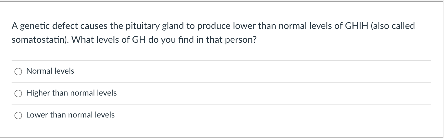 Solved A genetic defect causes the pituitary gland to | Chegg.com