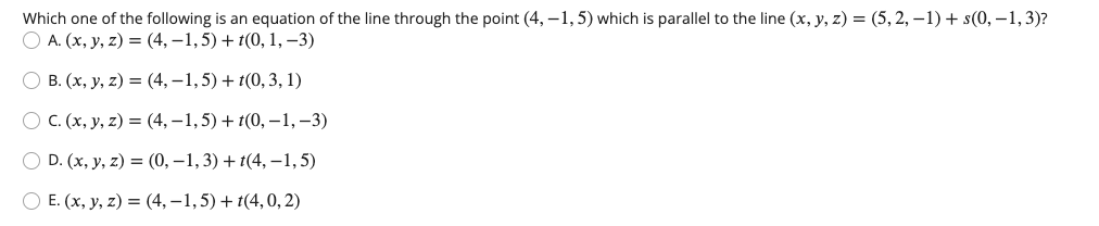 Solved Which one of the following is an equation of the line | Chegg.com