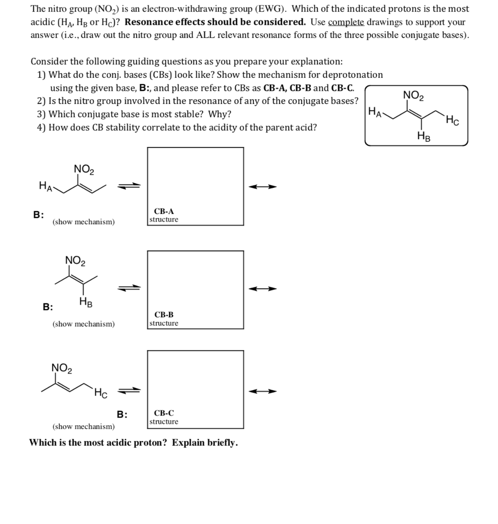 Solved The nitro group (NO2) is an electron-withdrawing | Chegg.com