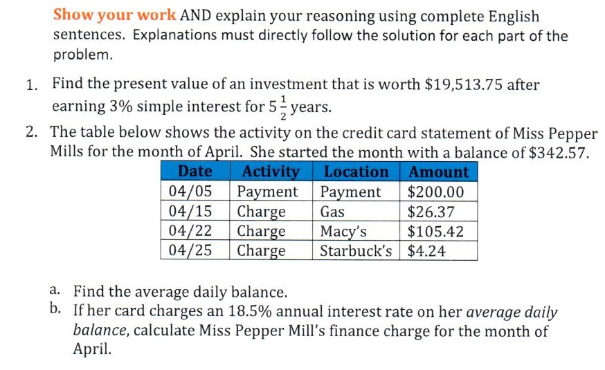 Solved Show your work AND explain your reasoning using | Chegg.com