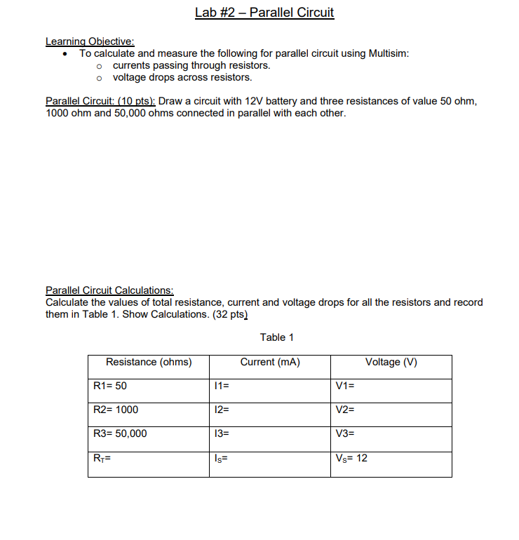 Solved Learning Objective: - To calculate and measure the | Chegg.com
