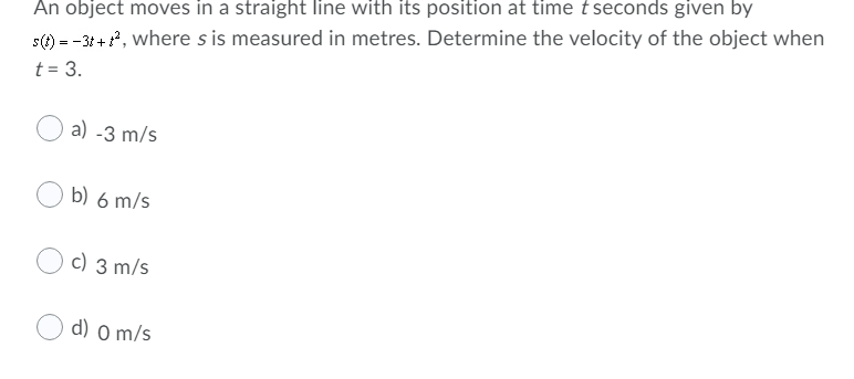 Solved An object moves in a straight line with its position | Chegg.com
