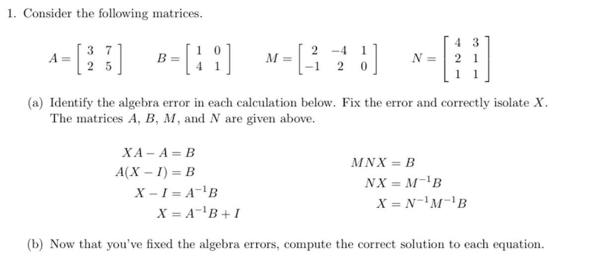 Solved Consider the following | Chegg.com