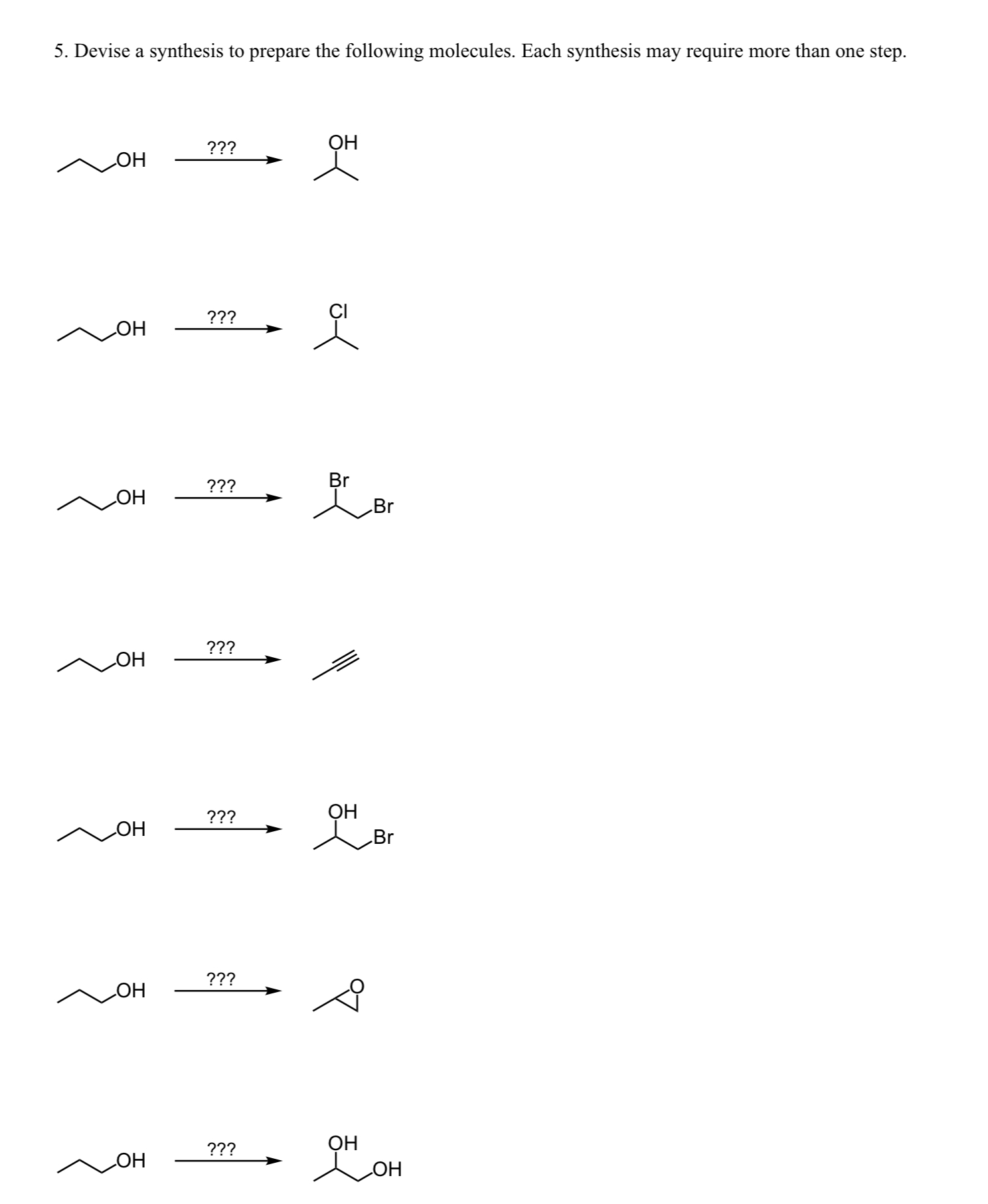 Solved 5. Devise a synthesis to prepare the following | Chegg.com