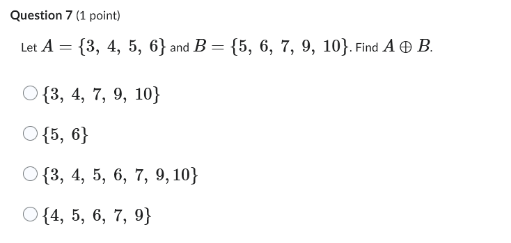 Solved Let A={3,4,5,6} and B={5,6,7,9,10}. Find A−B. | Chegg.com