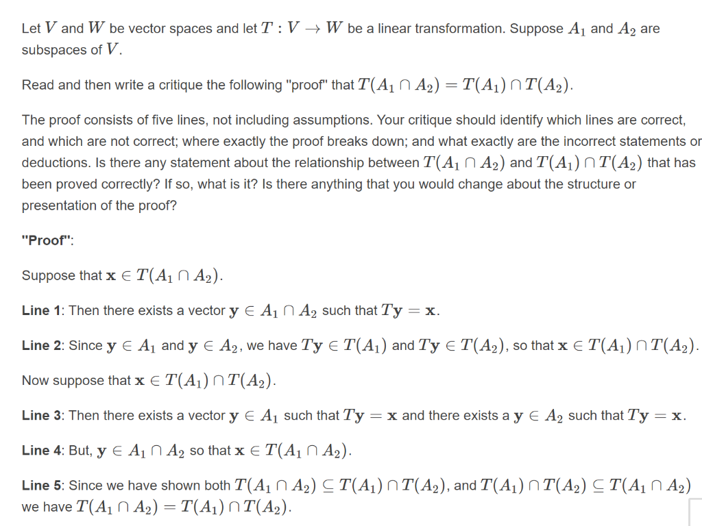 Solved Let V and W be vector spaces and let T:V + W be a | Chegg.com