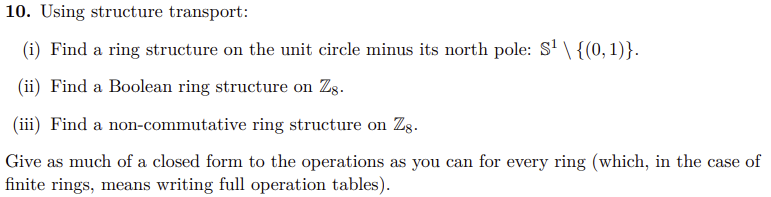 Solved 10. Using structure transport: (i) Find a ring | Chegg.com