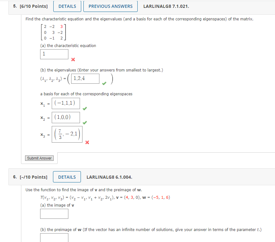 Solved 5. [6/10 Points) DETAILS PREVIOUS ANSWERS LARLINALG8 | Chegg.com