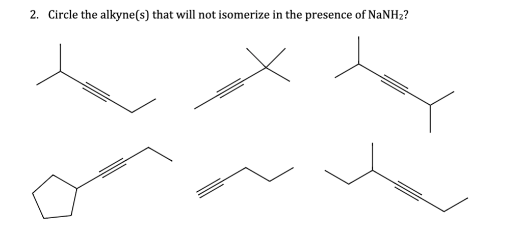 Solved Circle the alkyne(s) ﻿that will not isomerize in the | Chegg.com