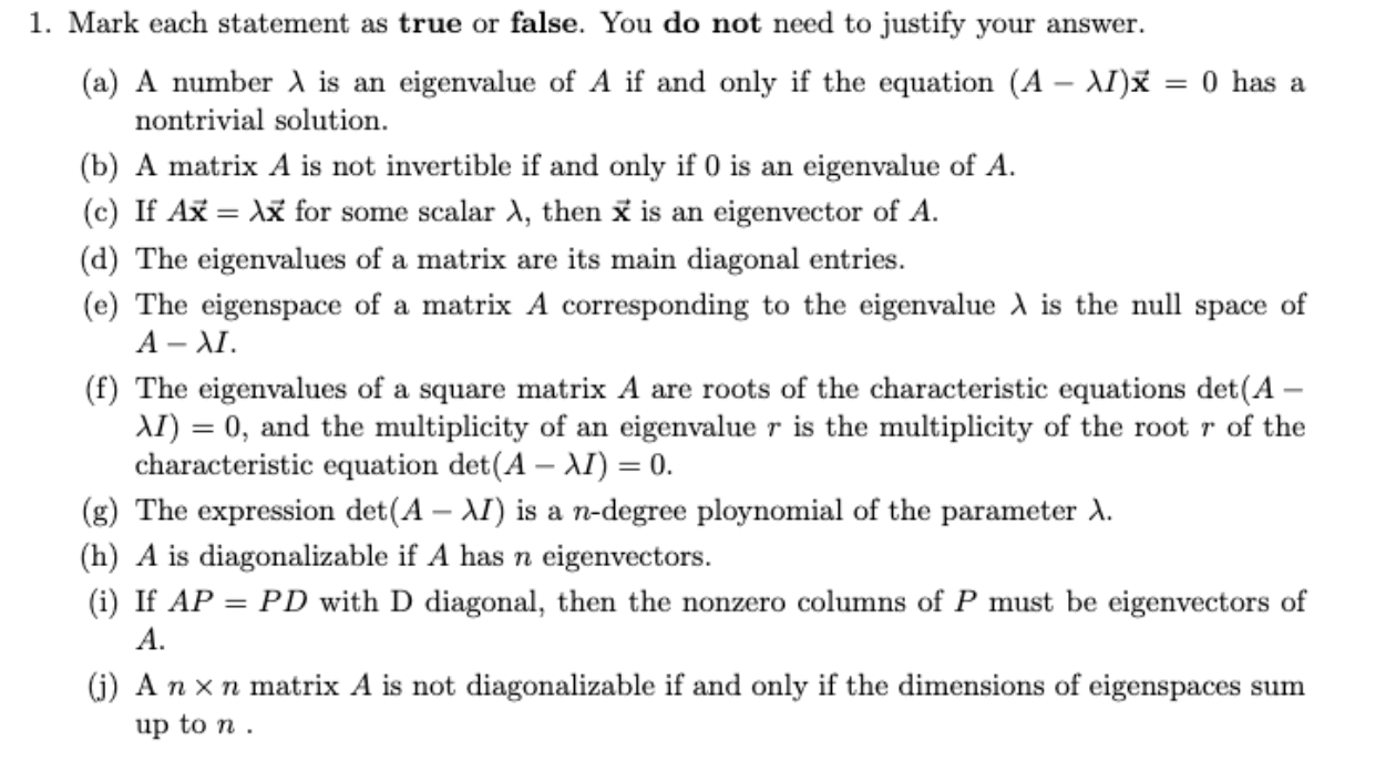 Solved Mark each statement as true or false. You do not need | Chegg.com