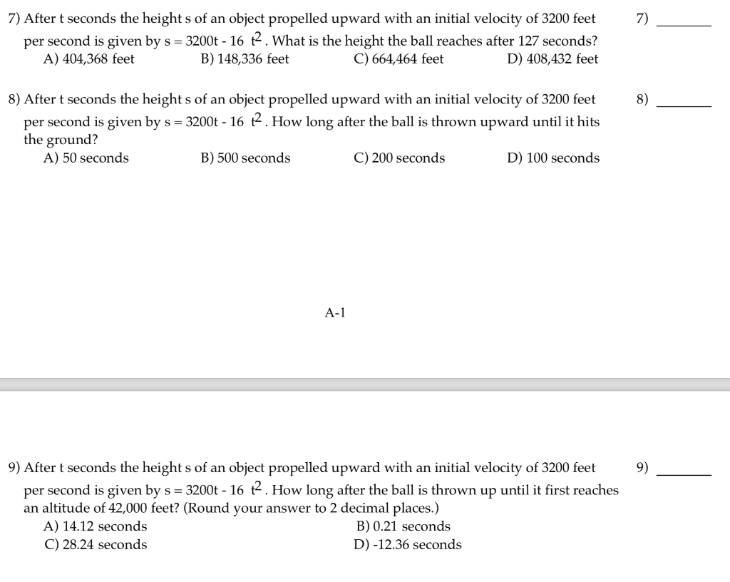 Solved 1) 1) A rock falls from a tower that is 320 feet | Chegg.com