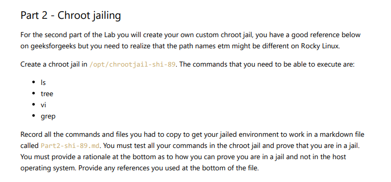 Solved Part 2 Chroot Jailing For The Second Part Of The 