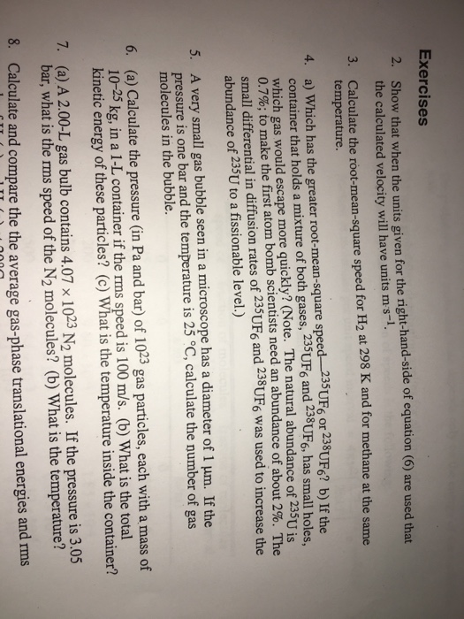 Solved Exercises Show that when the units given for the | Chegg.com