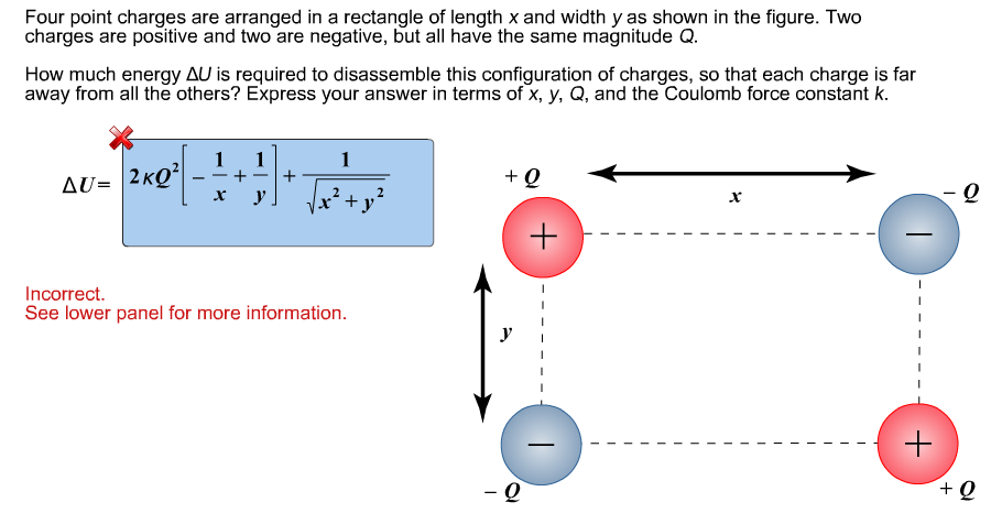 Solved Four point charges are arranged in a rectangle of | Chegg.com
