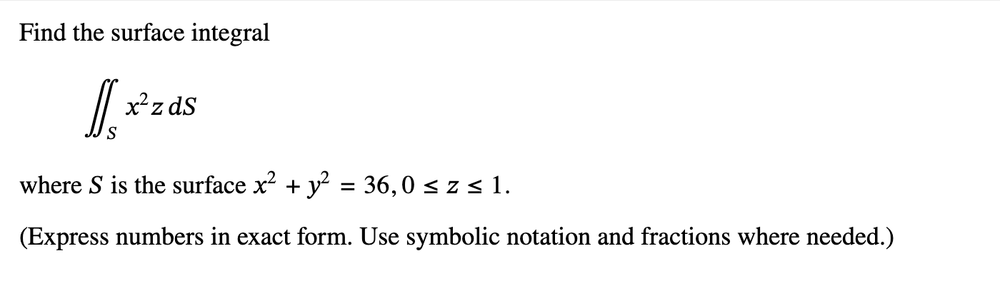 Solved Let S:z=f(x,y)=7x+3y+5,0≤x≤1,0≤y≤7. Find the surface | Chegg.com