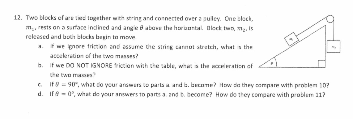 Solved 12. Two blocks of are tied together with string and | Chegg.com