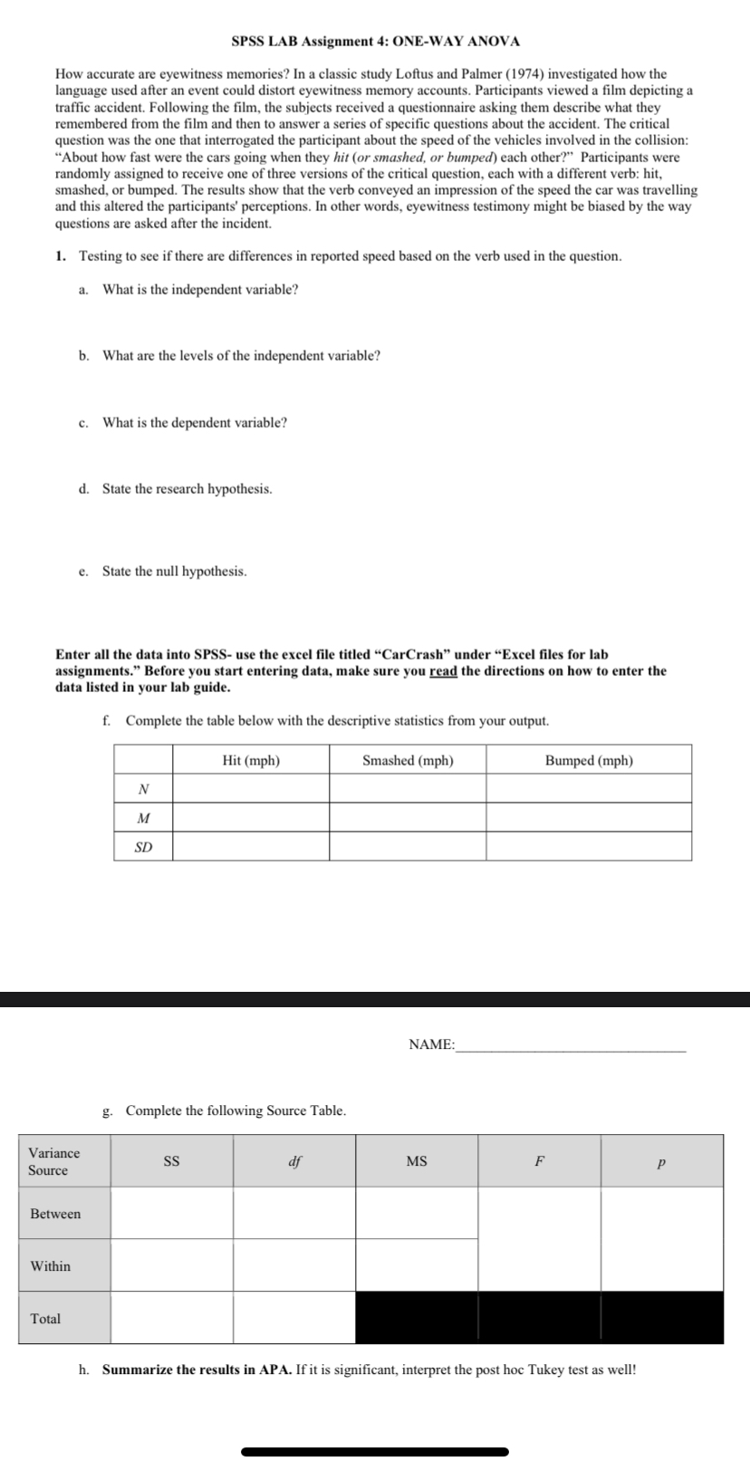Solved SPSS LAB Assignment 4: ONE-WAY ANOVA How accurate are | Chegg.com