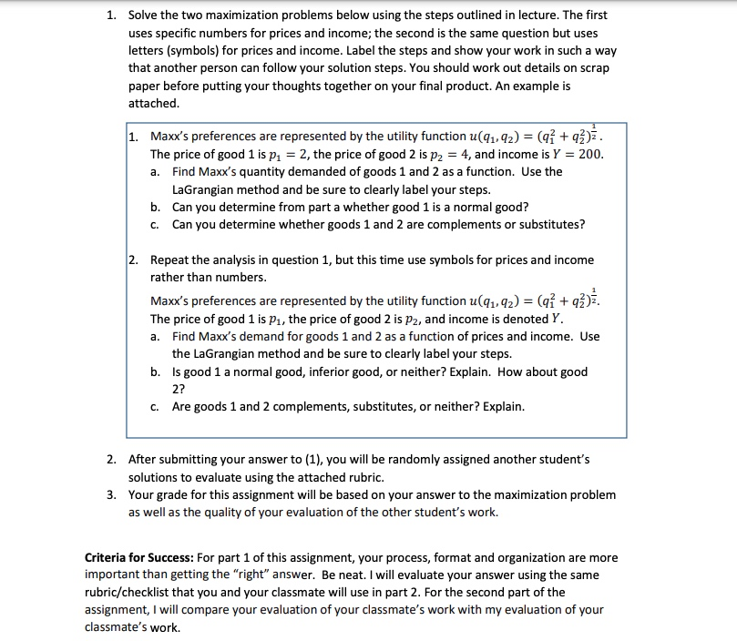 Solved Intermediate price theory. Can someone solve these | Chegg.com