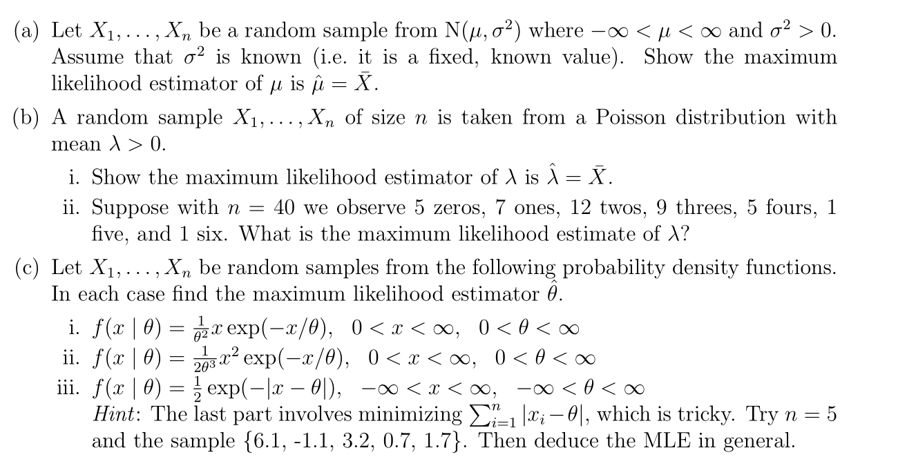 Solved (a) Let X1, ... , Xn be a random sample from N(u,02) | Chegg.com