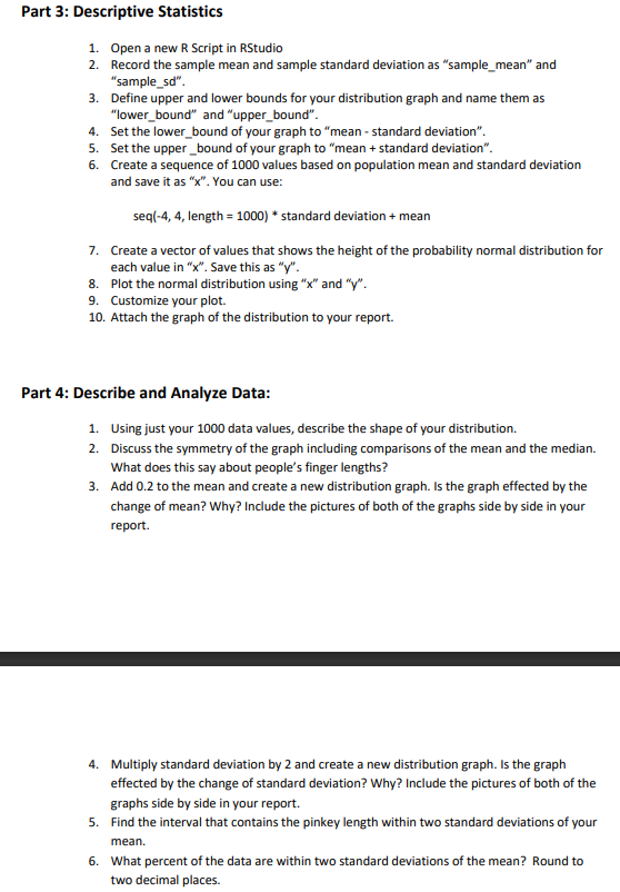 Solved Part 3: Descriptive Statistics 1. Open a new R Script | Chegg.com