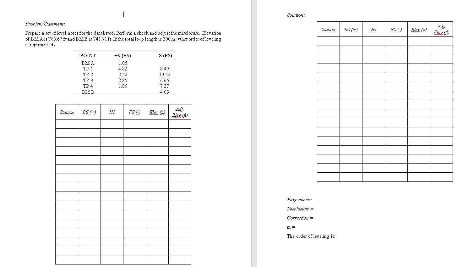 Solved Solution: Problem Statement: Station BS(+) HI FS (-) | Chegg.com