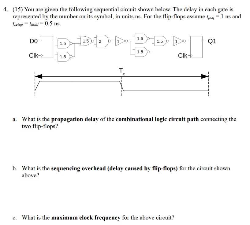 Solved 4. (15) You are given the following sequential | Chegg.com