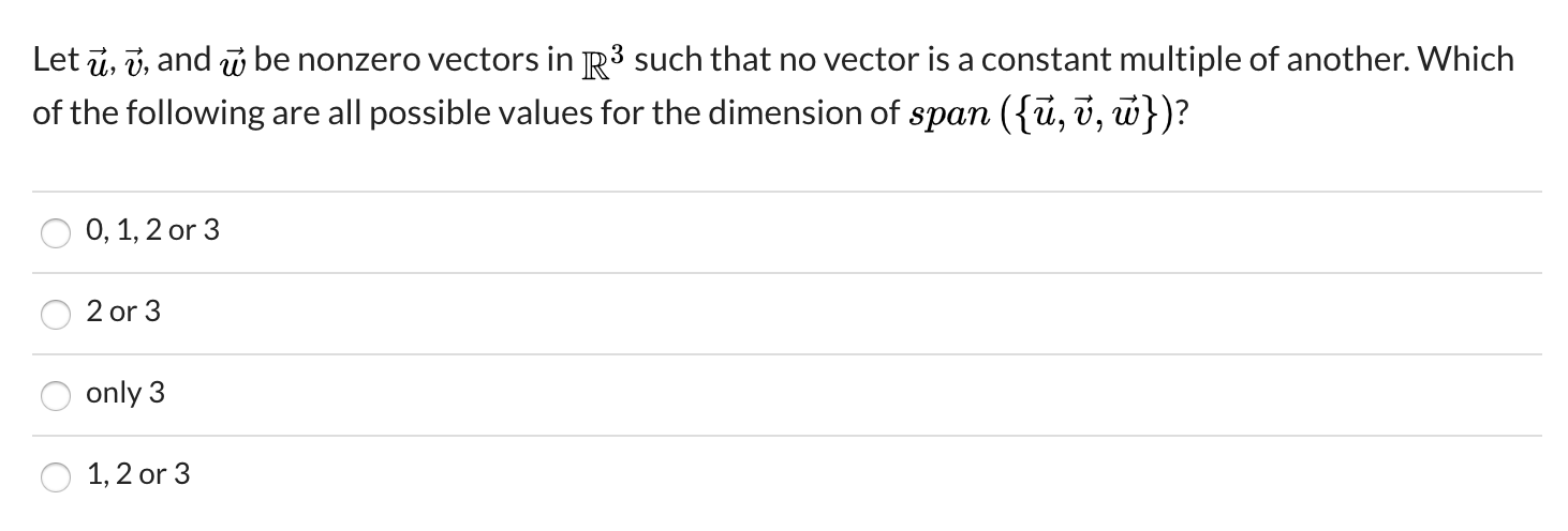 Solved Letū, V, andū be nonzero vectors in R3 such that no | Chegg.com