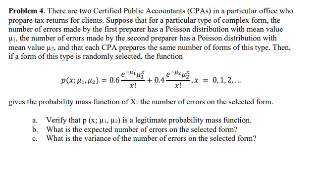 Solved Problem 4. There are two Certified Public Accountants | Chegg.com
