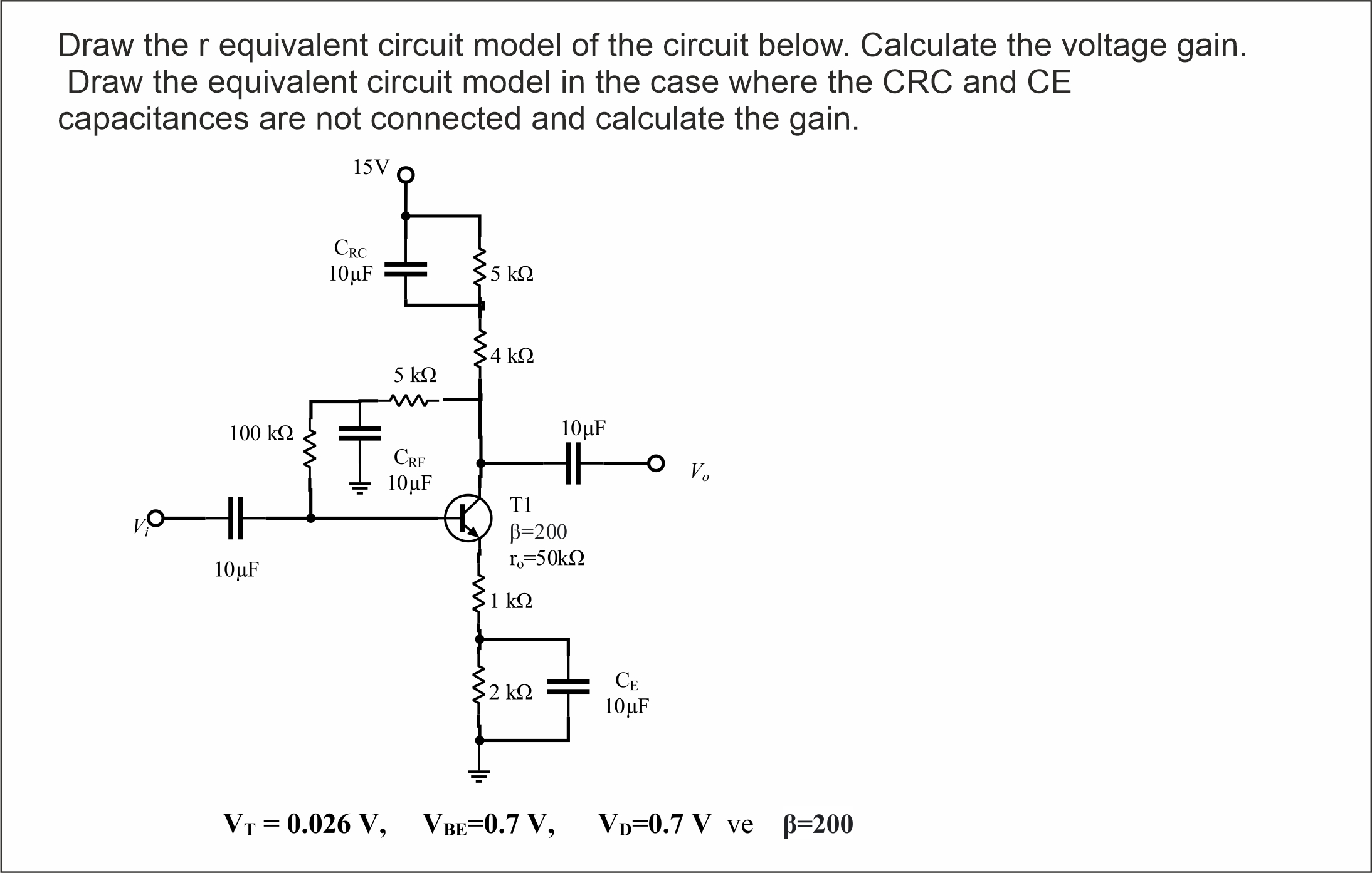 Draw the r equivalent circuit model of the circuit | Chegg.com