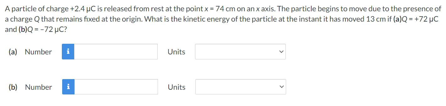 Solved A particle of charge +2.4 uC is released from rest at | Chegg.com