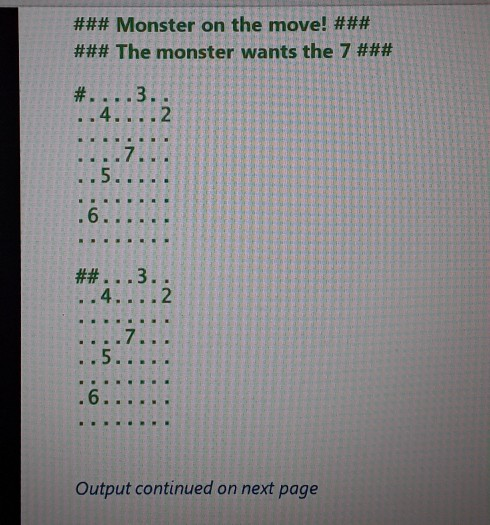 Solved Monster ARray Summary: Write a program that shows the | Chegg.com