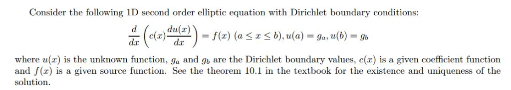 Solved Consider the following 1D second order elliptic | Chegg.com