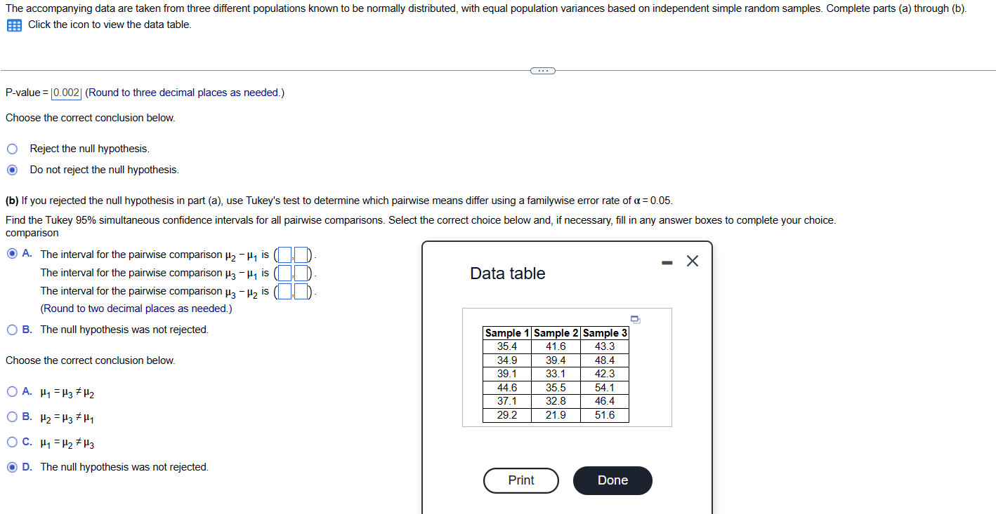 Click the icon to view the data table. P-value =( | Chegg.com