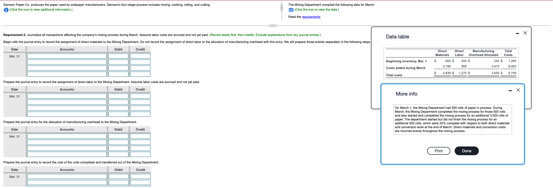 Solved Samson Paper Co. produces the paper used by wallpaper | Chegg.com