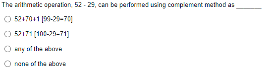 Solved The arithmetic operation, 52-29, can be performed | Chegg.com