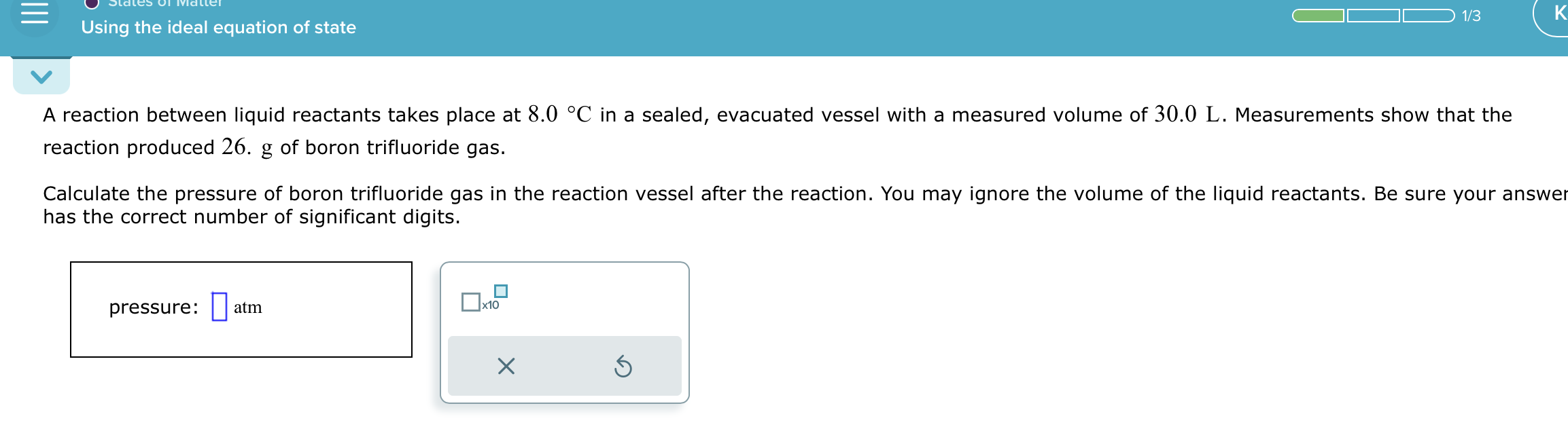 Solved A reaction between liquid reactants takes place at | Chegg.com