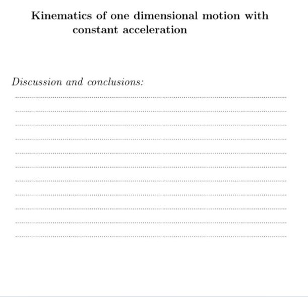 Solved Kinematics of one dimensional motion with constant | Chegg.com